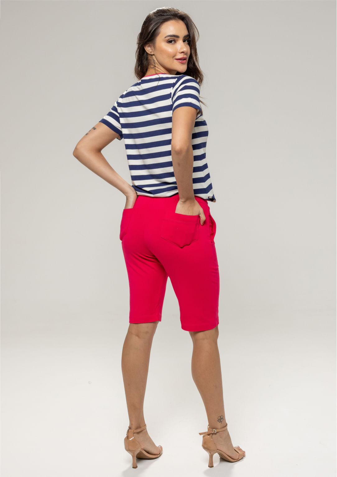 Bermuda Moletinho Básica Pink - Pau a Pique